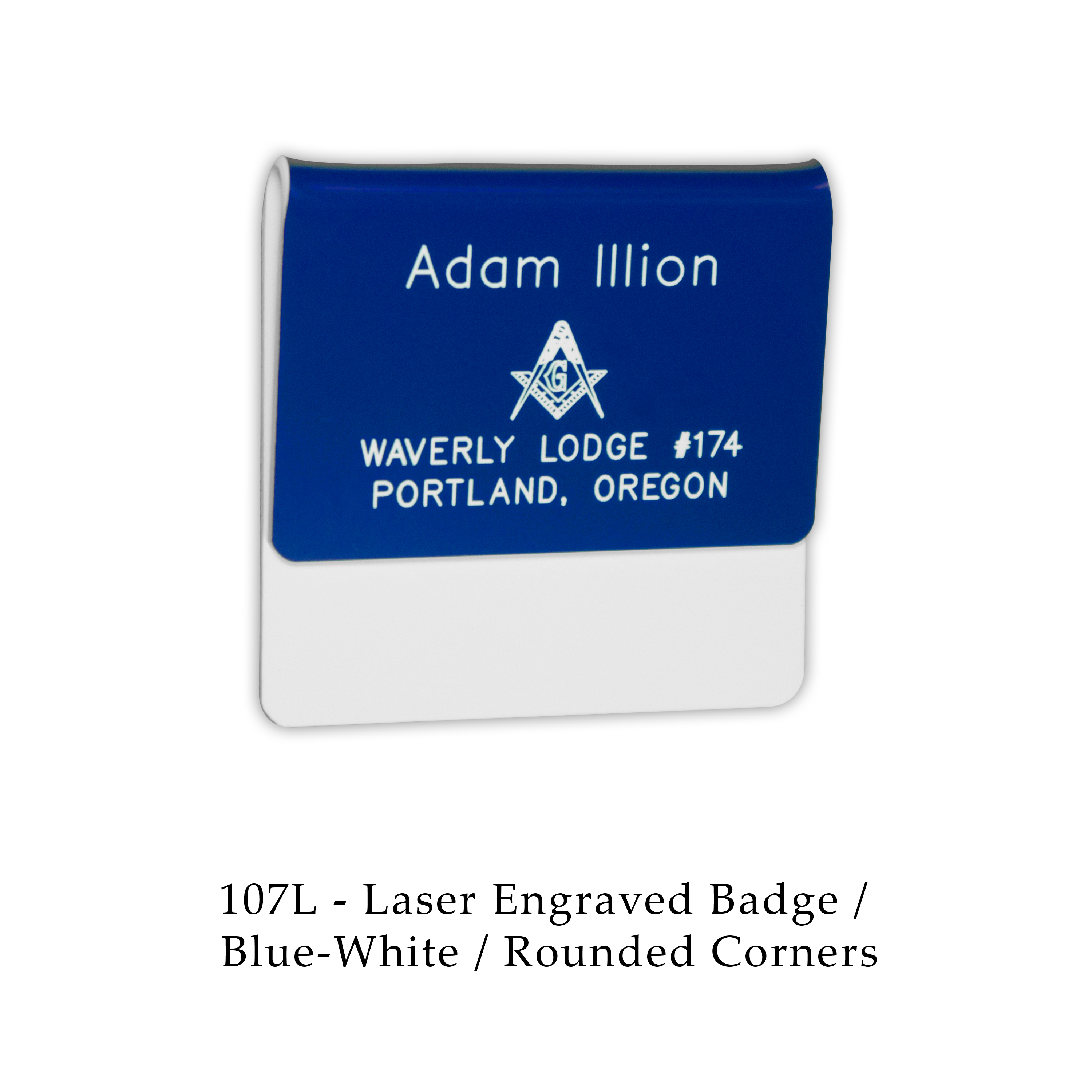 Laser Engraved Badges on Plastic - Badge and Sign Store